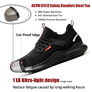 Waterproof Steel Toe sneakers Men Lightweight Composite Indestructible Shoes Safety Alloy Slip Resistant Tennis Roofing Construction Work Shoes zapatos de trabajo para hombres seguridad acero