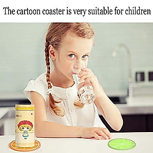 ELANE 11 Pcs Silicone Drink Coasters for Tabletop Protection Silicone Coasters for Drinks Cute Coasters for Desk,Funny Drink Coasters (Clear)