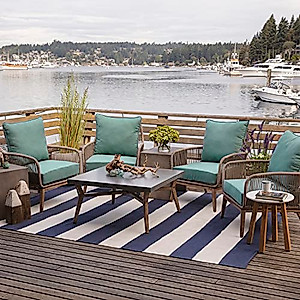 Arden Selections Oceantex Outdoor Deep Seating Cushion Set 24 x 24, Seafoam Green