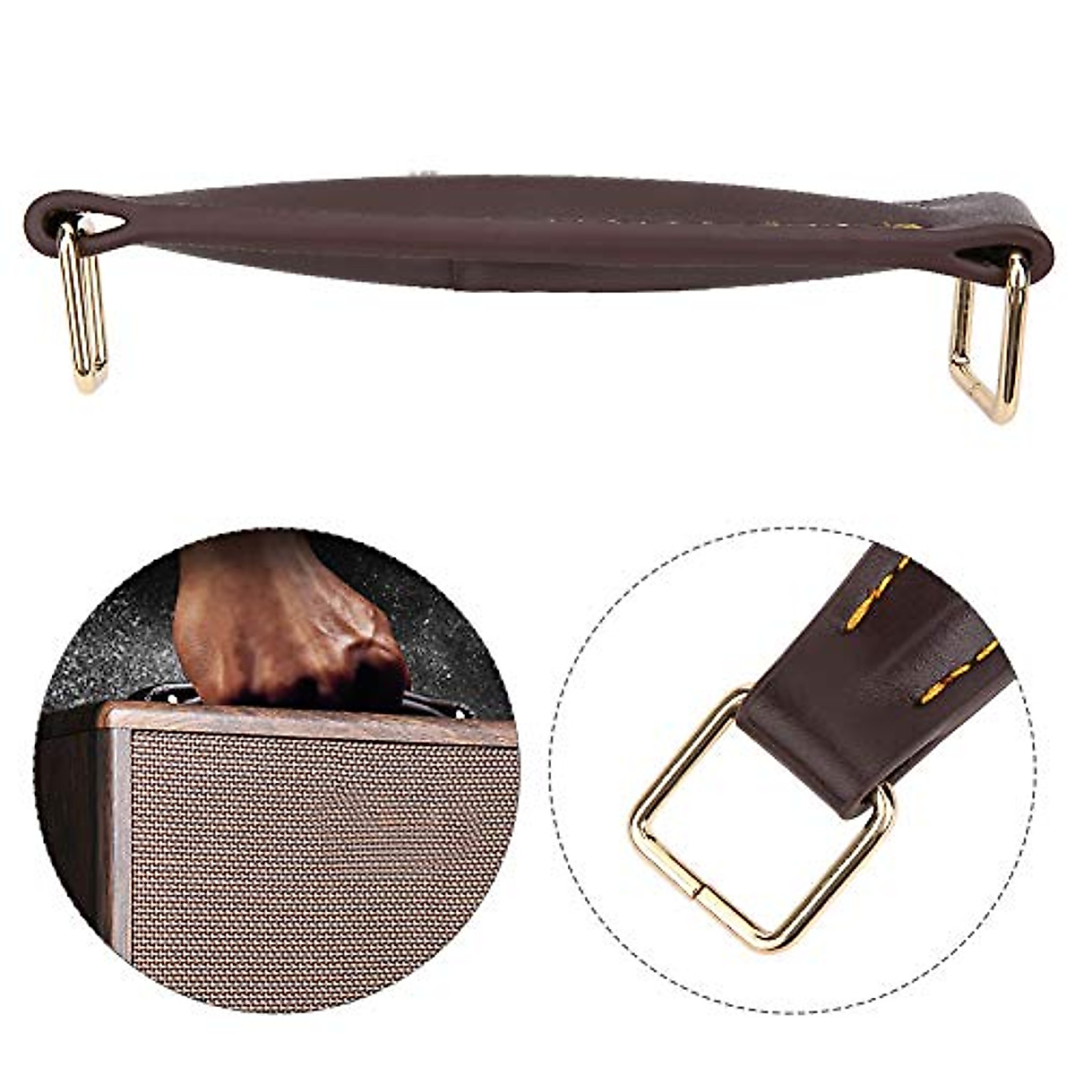 Vintage Style Guitar Amplifier Handle PU Leather Speaker Handle for Guitar Speaker(Brown)