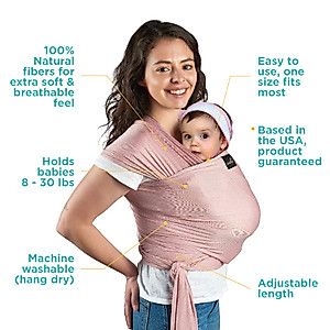 Lightweight Baby Wrap - Natural and Breathable Babywearing Carrier Sling for Babies, Infants, & Newborns by sweetbee