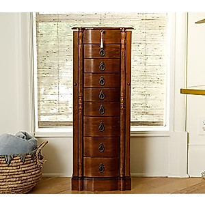 Hives and Honey Sheffield Standing Armoire Jewelry Cabinet, Walnut