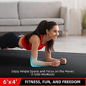 GymCope Large Exercise Mat for Home Workout,10'x6'/9'x6'/8'x6'/7'x5'/6'x4' (7mm) Extra Thick Workout Mat, High-Density Gym Mat for Cardio, Jump Rope, MMA, Weights (Shoe-Friendly)