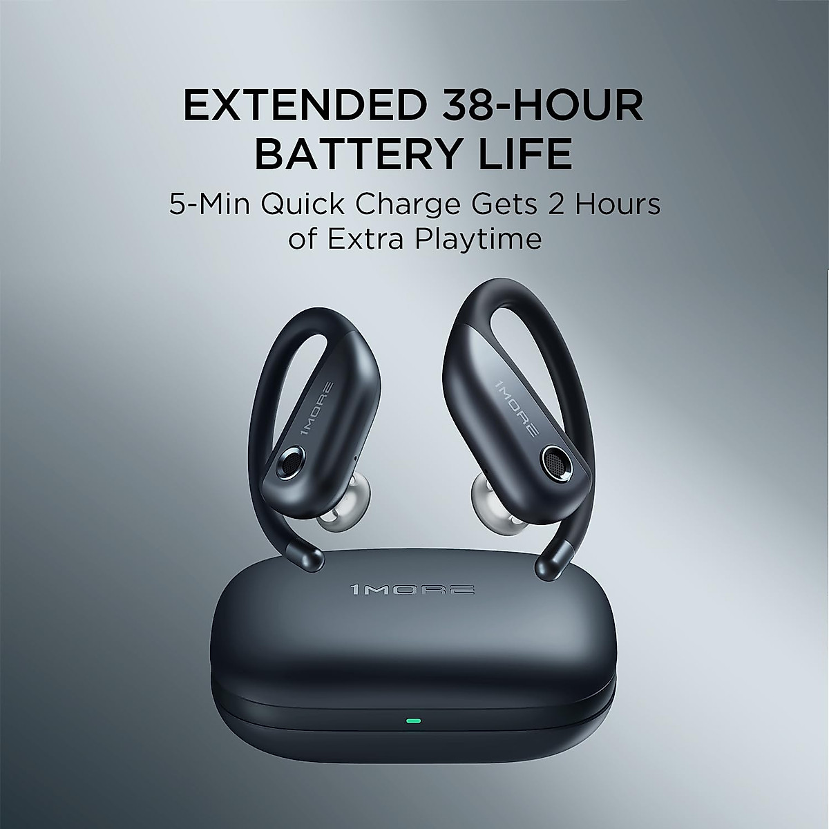 1MORE S50 Fit Open Earbuds, Open-Ear Wireless Bluetooth Headphones (Gray)