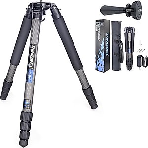 Carbon Fiber Tripod INNOREL NT364C Professional Birdwatching Heavy Duty Camera 55lb/25kg Max Load Bowl Tripod Birdwatching Camera Stand with 75mm Bowl Adapter (Max Tube 36mm, Tripod + Bowl Adapter)