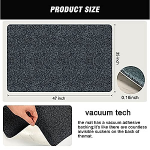 Chair Mat, Chair Rolling Mat, Office Chair Mat for Hardwood Computer Desk Floor Mat Desk Chair Protector, 35 x 47 inches, Upgraded Version Professional Protector Mat (Grey)