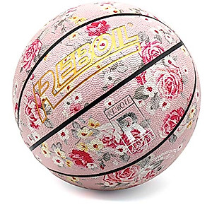 REBOILPHASE Go! Girls Leather Basketball (Size 3~7)- Kids Basketball, Small Basketball, Youth Basketballs, Basketball Gift - Size 7, Victoria Pink