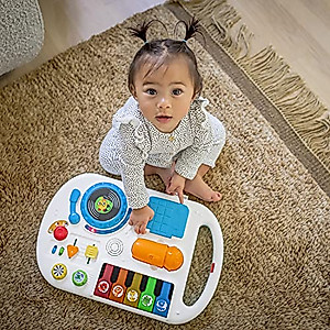 Baby Einstein Musical Mix ‘N Roll 4-in-1 Push Walker, Activity Center, Toddler Table and Floor -Toy for 6 Months+, Blue