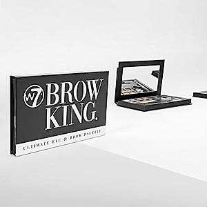 W7 Brow King Ultimate Eyebrow Kit - Shape, Define & Groom Palette - Professional Makeup Set