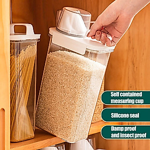 Byworldtasic Plastic Cereal Dispenser Storage Box Kitchen Food Grain Rice Container Nice Cat Food Storage Container Cereal Containers Storage Flour Container Bucket With Lid