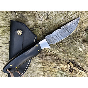 Perkin Damascus Steel Hunting Knife Bushcraft Camping Outdoor- SK1100