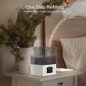 Air Humidifiers for Bedroom and Baby, Home & Plants - KUICH 2.4L Cool Mist Humidifiers for Nursery, 26db Quiet Top Fill Air Humidifier Lasts Up to 30 Hours, Auto Shut-Off, Super Easy to Fill and Clean