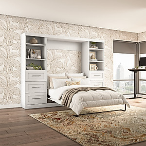 Bestar Pur Murphy, Space-Saving Wall Bed for Multipurpose Rooms, Full, White