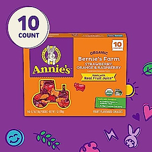 Annie's Organic Bernie's Farm Fruit Flavored Snacks, Gluten Free, 10 Pouches, 7 oz.