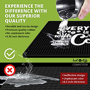 Coffee Bar Mat (18"x12") - Absorbent & Non-Slip Silicone - Perfect for Coffee Makers, Espresso Machines & Countertops - Stylish, Heavy-Duty & Easy-Clean Accessory for Shops, Restaurants & Hotels