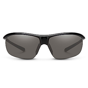 Suncloud Zephyr Polarized Sunglasses – 100% UV Protection – Comfortable Fit, Trendy Design – for Men & Women - Black + Polarized Gray Lenses