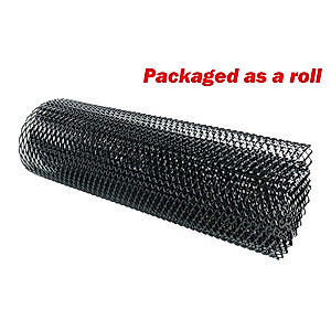 Modengzhe 40 x 13 inch Car Grill Mesh Sheet, Black Painted Aluminum Alloy Multifunctional Grille Mesh Roll, 6 x 12 mm Hexagon-Shape Grids