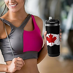 (Beavers) Canada Maple Flag Travel Coffee Mug Reusable Insulated Drinking Cup with Lid for Home Outdoor Works 13 Oz
