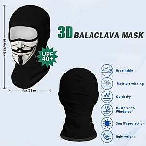 Obacle Balaclava Face Mask Men Women Ski Hunting Cycling (Men with White Gray Face Smile)