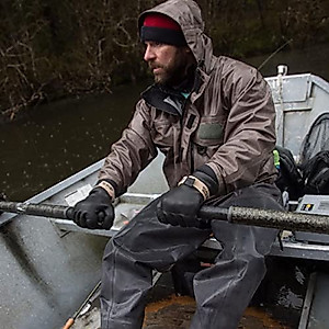 Glacier Glove Men's Perfect Curve Waterproof Fleece-Lined Blind Stitched Neoprene Gloves | Seamless Palm | Pre-Curved Fingers, Black, Large