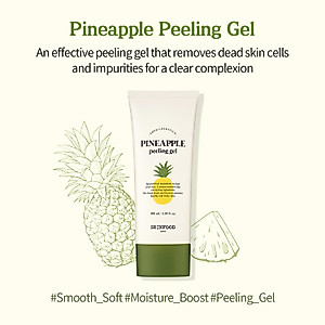 SKINFOOD Pineapple Peeling Gel 3.38 fl.oz. (100ml) - Pineapple & Aloe AHA Deep Facial Exfoliating Gel, Eliminates Sebum, Skin Clear and Blemish-Free - Dead Skin Remover for Face - Facial Peel