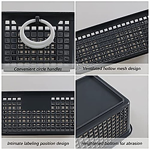 Obstnny 12 Packs Mini Plastic Useful Basket, Desktop Storage Basket Bin, Gray