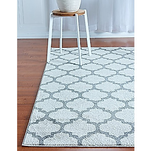 Unique Loom Trellis Collection Modern Morroccan Inspired with Lattice Design Area Rug, Rectangular 4' 1" x 6' 1", Beige and Gray/Gray