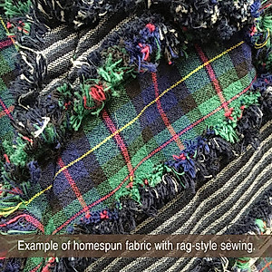 Celtic Blue Green Tartan Plaid Cotton Homespun Fabric by JCS - Sold by The Yard