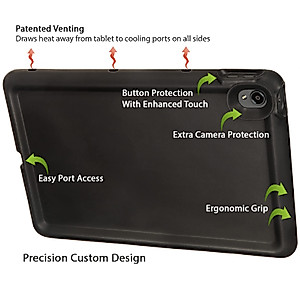 BobjGear Bobj Rugged Tablet Case for Lenovo Tab P11 (TB-J606F), Tab P11 Plus (TB-J616F) (NOT for P11 2nd Gen TB350FU) 11.0 Kid Friendly (Bold Black)
