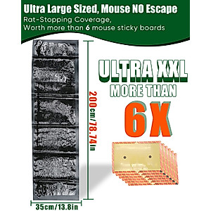 SEEKBIT 3 Pack Rat Sticky Traps 6X Extra Large, Black Mouse Glue Trap Sticky Trap for Mice and Rats, Enhanced Stickiness Trapping Pads Snakes Spiders Roaches for House Rodent Pest Control