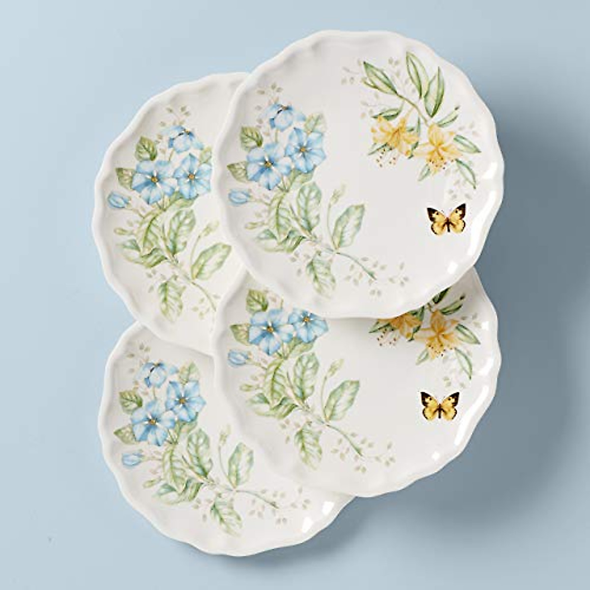 Lenox Butterfly Meadow Melamine Dinner Plates (Set of 4), White
