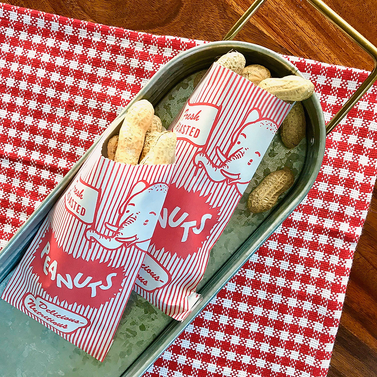 Outside the Box Papers Paper Peanut Bags - Red White - 100 Pack