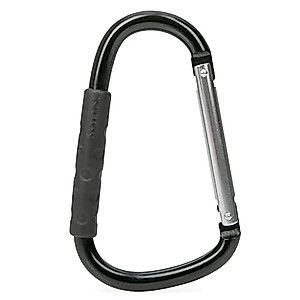 Nuby Large Handy Hook Carabiner Stroller Clip with Textured Soft Grip - Black