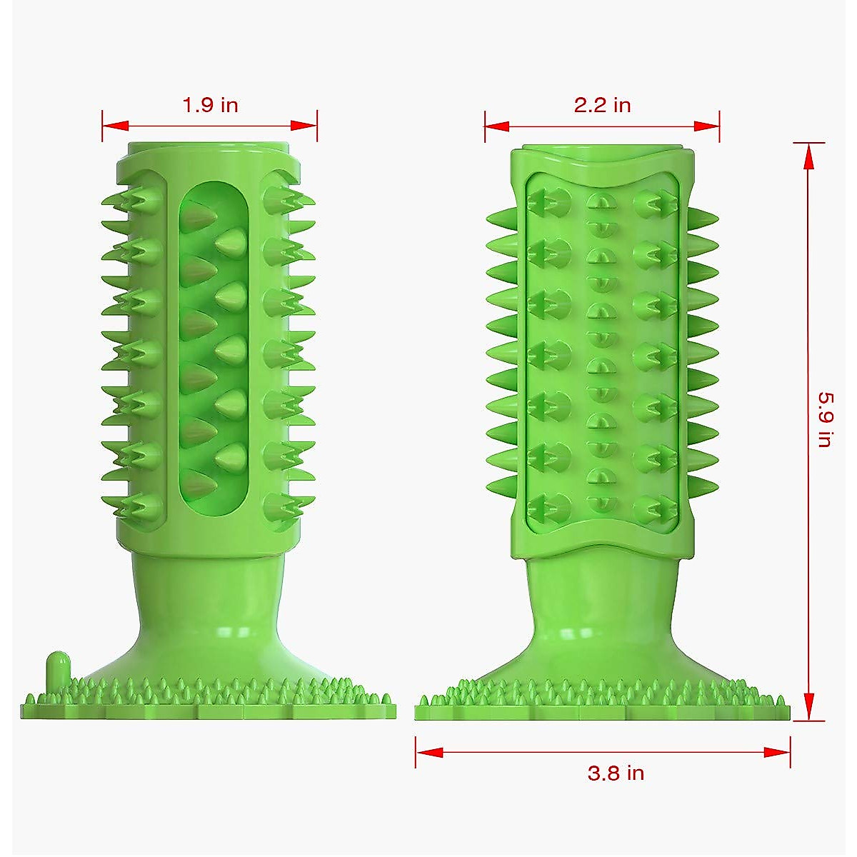 Zozostore Dog Toothbrush Squeaky Chew Toys – 2020 Upgraded Sonic Puppy Teeth Cleaning Stick - Natural Rubber Dental Care Toothbrush, with 2PCS Straw Cleaning Brush.
