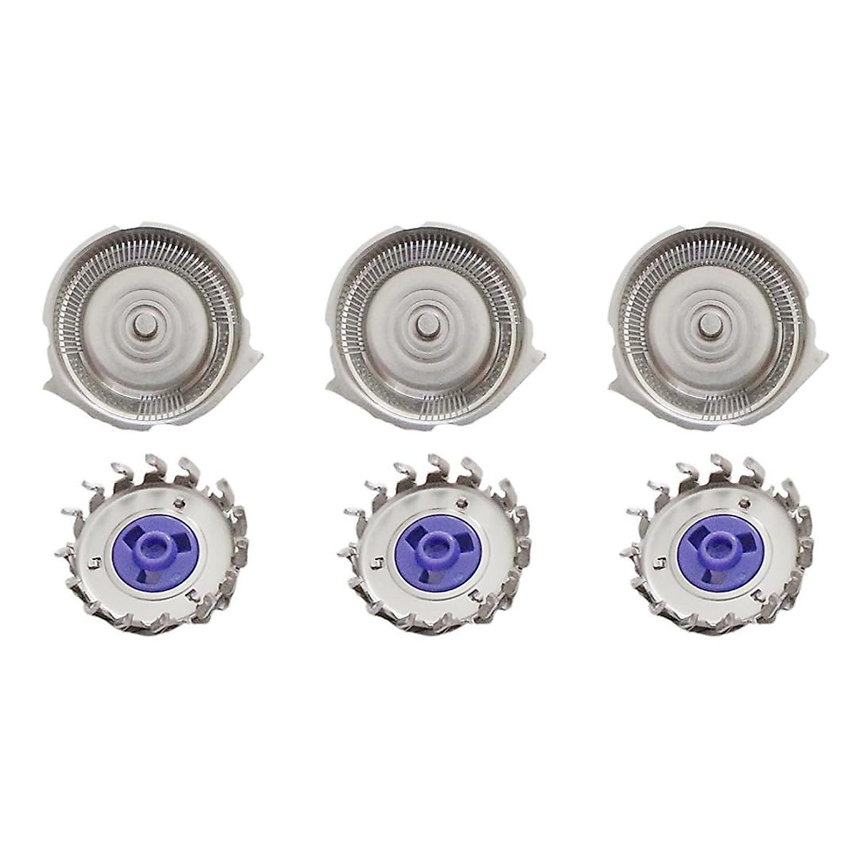 Set of 3 Replacement Heads for Replacing Philips Norelco HQ6 Quadra Action Shavers