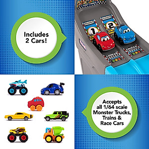 Simplay3 Fast Track Downhill Raceway, Dual Racetrack for Kids Cars for Toddlers, 2 Toy Race Cars Included, Made in USA