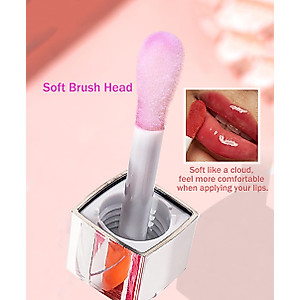 Leoly Dreaming Plumping Lip Oil, Moisturizing Lip Glow Oil, Long Lasting Nourishing Lip Gloss Lip Balm, Non-sticky Transparent Toot Lip Oil Tinted for Lip Care and Dry Lip - Transparent