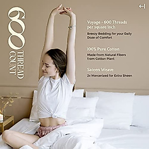 Mayfair Linen Queen/Full Duvet Cover, 600 Thread Count Sateen 3Pc Egyptian Cotton Duvet Cover Set, 100% Pure Cotton Comforter Cover, 2 Pillow Shams, Zipper Closure, 7 Corner Ties - (Silver)