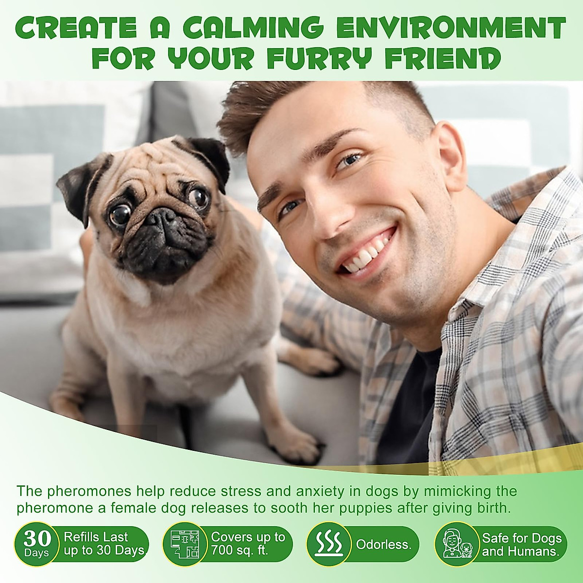 ALIVO Calming Diffuser for Dogs, Dog Calming Plug Diffuser - Dog Calming Pheromone Starter Kit Helps Ruduce Anxious, Anti-Stress & Comforts Dogs, Pet Supplies Relaxants & Anxiety Relief - 48ml