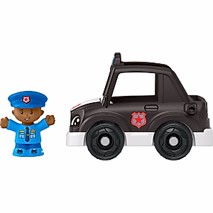 Fisher-Price Little People Toddler Toys Police Car Push-Along Vehicle & Figure for Pretend Play Preschool Kids Ages 1+ Years