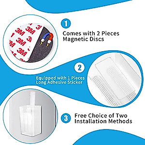 4 Pieces Magnetic Ice Scoop Holder for Side of Fridge Clear Plastic Ice Scoop Holder for Freezer Commercial Ice Scoop Holder Ice Scoop for Ice Machine with Holder for Weddings Bar Ice Bucket