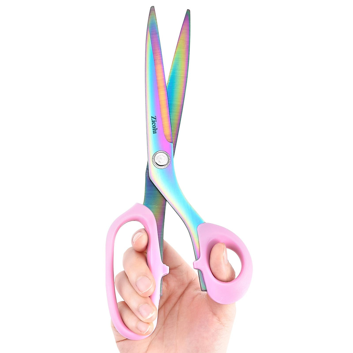 Fabric Scissors, 9" Titanium Coating Sewing Scissors, All Purpose Sharp Heavy Duty Fabric Scissors for Cutting Clothes Leather Classic Stainless Steel Professional Fabric Shears for Tailor Home, Pink