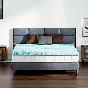DUMOS Memory Foam Mattress Topper King, 2 Inch Thick Gel Infused Bed Toppers for Queen Size Bed, Soft Mattress Pads for Sleeper Sofa, RV, Camper, CertiPUR-US Certified, Blue