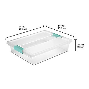Sterilite Miniature Clip Storage Box w/Latch Lid, 6 Pack, & Large Clip Storage Box w/Latch Lid, 6 Pack for Home, Office, and Workspace Organization