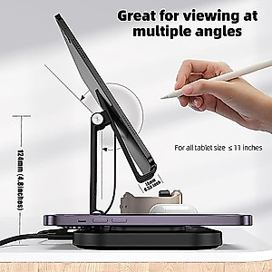 Wireless Charging Station for Apple, Wired Charger for iPad Charging Station, 4 in 1 Wireless Charging Stand Multiple Devices for iPhone 15 Pro Max 14 13 12, iWatch 8 7 6 5 4 3 2 Se, Airpods 3 2 Pro