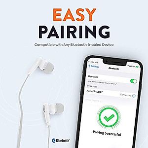 Helix Audioflex Wireless Earbuds, 5.0 Bluetooth Headphones, Enhanced Bass, Built-in Track Controls and Microphone for Hands-Free Calling, Bluetooth Earbuds for Workout, Sports, Running, Gym - White