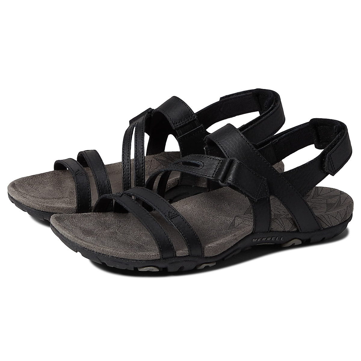 Merrell Sandspur Rose Convert Sandals for Women - Textile Lining with Slingback Design, Hook-Loop Closure, and Rubber OutsoleBlack 8 M