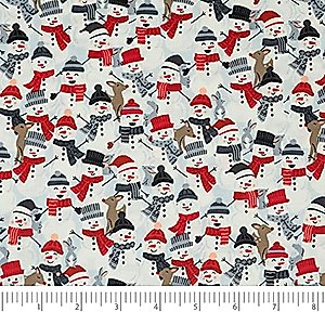 SINGER® Fabrics - 100% Cotton, Christmas Collection, Santa's Snowman, Cut by The Yard