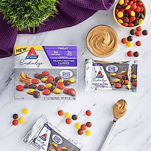 Atkins Endulge Treat, Peanut Butter Candies, 2g Net Carbs, 2g Sugar, Creamy Peanut Butter Filling, Low Carb, Low Sugar, 4 Packs (5 Count Each)
