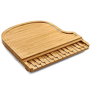Piano Music Gifts for Music Teachers - Piano-Shaped Decorative Tray, Music Decor Gifts for Women, Music-Themed Gifts for Music Lovers, Musician Gifts, Perfume Tray, 9.85 "x9.85 x1.3, Bamboo